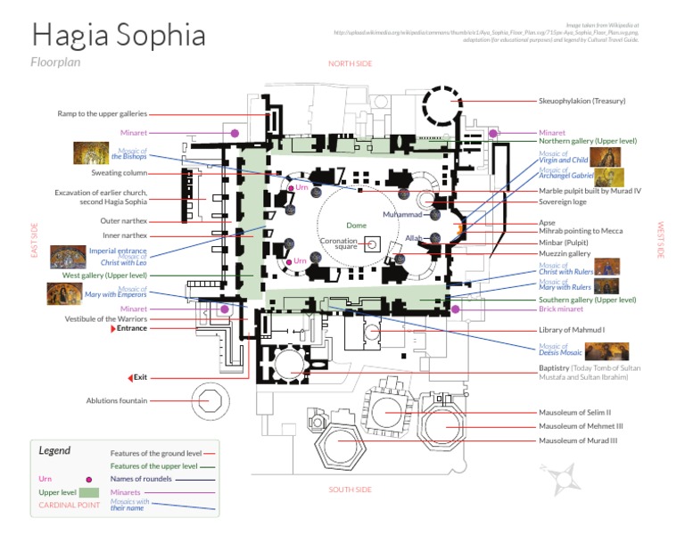 Hagia Sophia Floorplan Cultural Travel Guide | PDF | Mosaic | Religion ...