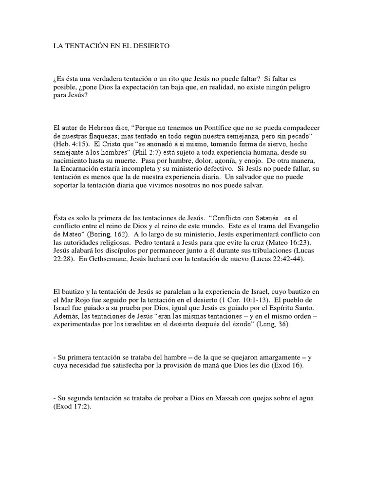 La Tentación en El Desierto | PDF | Demonios | Diablo