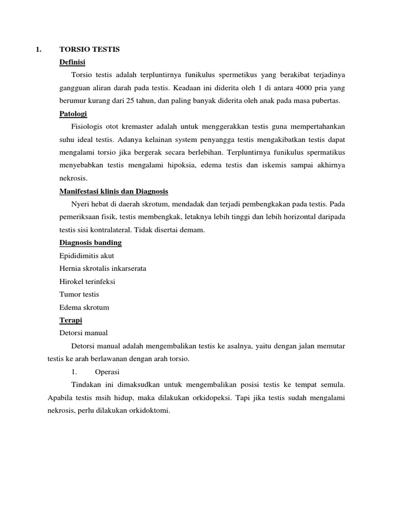Torsio Testis | PDF