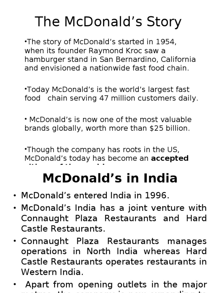 The McDonald's Story | PDF | Mc Donald's | Fast Food Restaurants