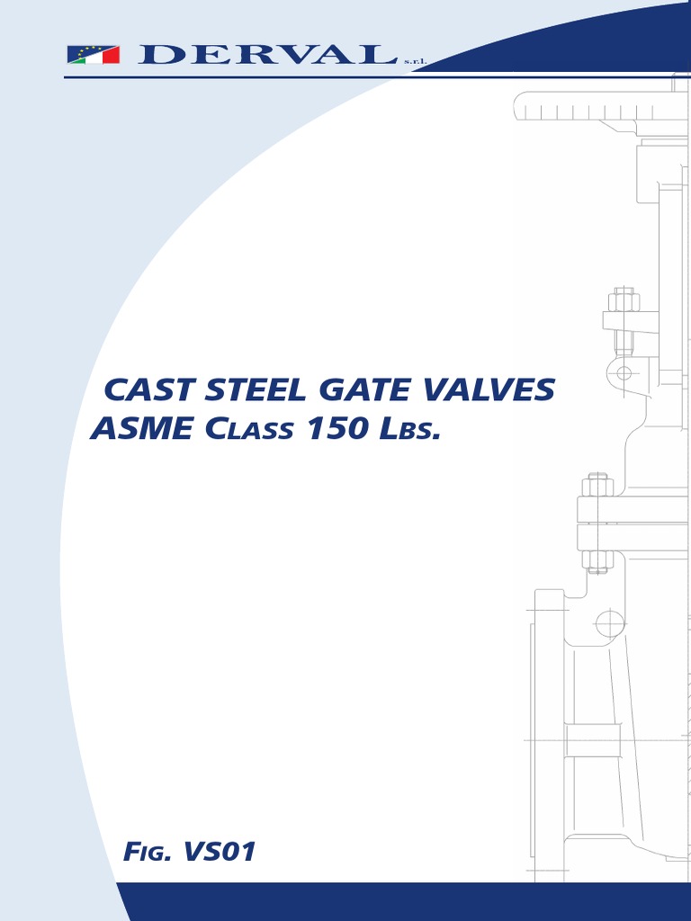 Cast Steel Gate Valves ASME Class 150 | PDF | Valve | Steel