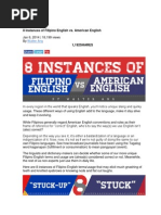 02 Examples of Filipinoism | PDF | Tagalog Language