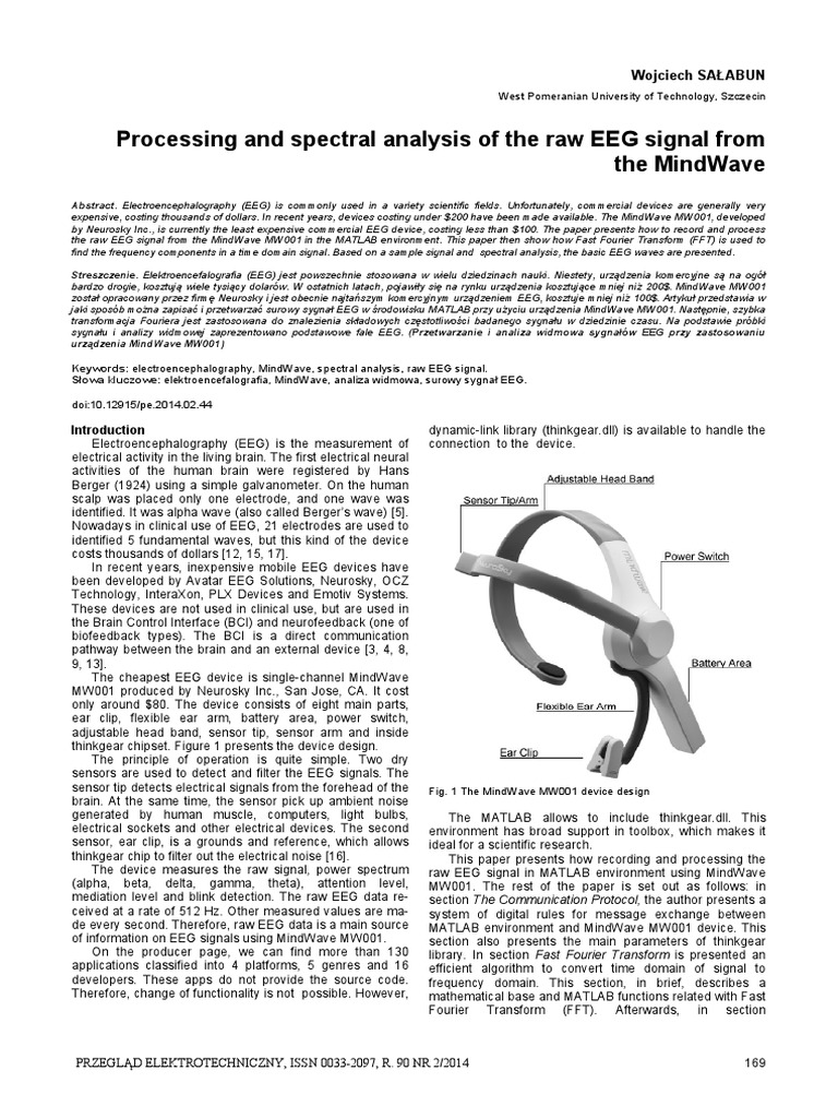 The MindWave MW001 Device Design | PDF | Discrete Fourier Transform ...