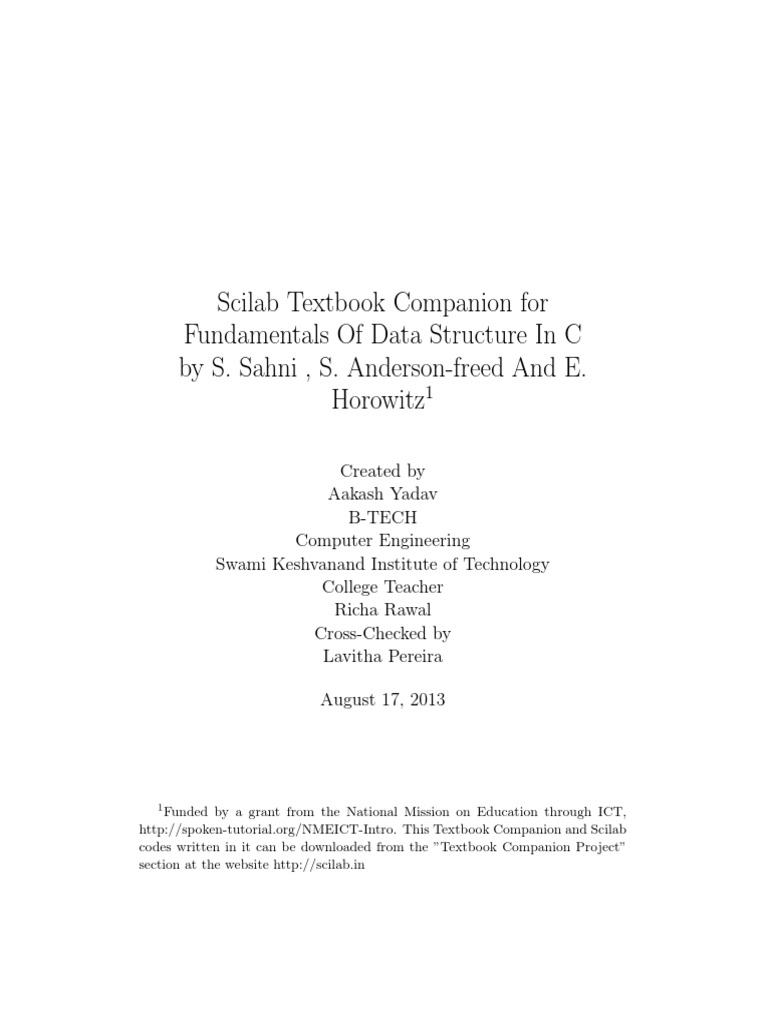 Fundamentals of Data Structure in C - S. Sahni, S. Anderson-Freed and E ...