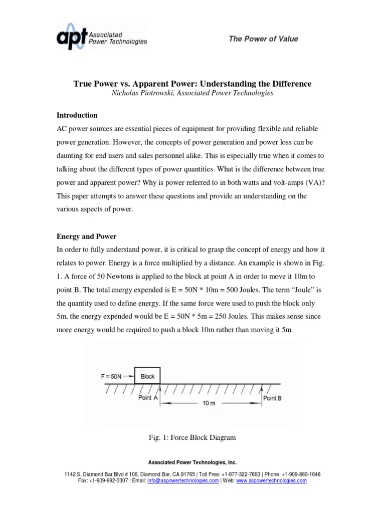 True vs. Apparent Power | PDF | Science & Mathematics