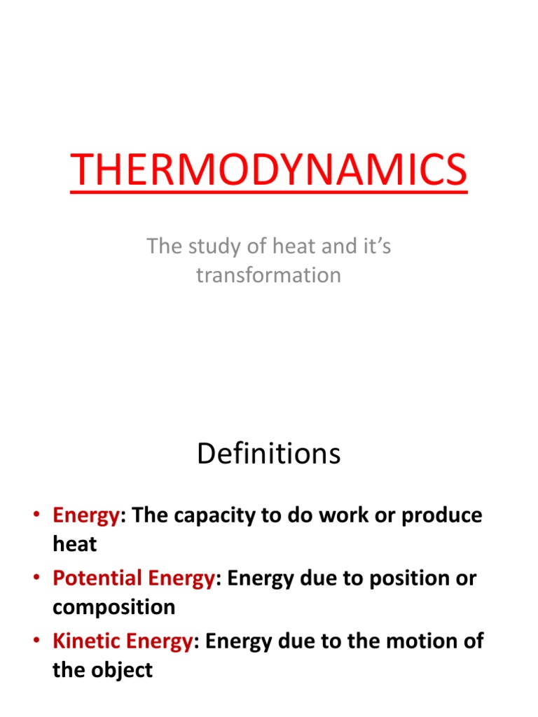 Thermodynamics: Key Concepts Explained | PDF