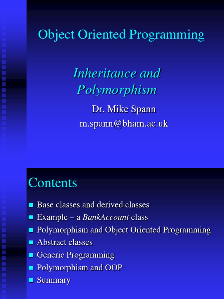 Inheritance and Polymorphism | PDF | Method (Computer Programming) | Inheritance (Object ...