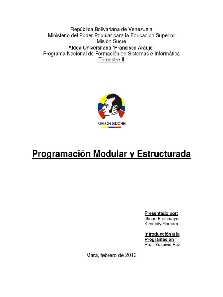 Programacion Modular y Estructurada | PDF | Lenguaje de programación ...