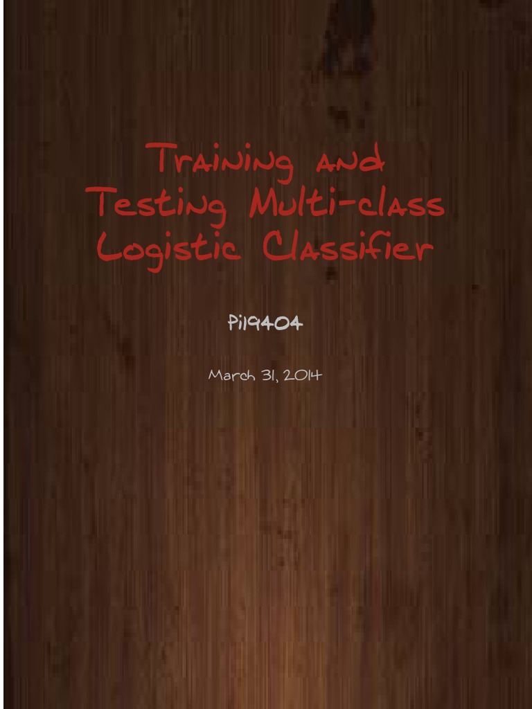 Multi Class Logistic Regression Training And Testing Download Free Pdf Test Set
