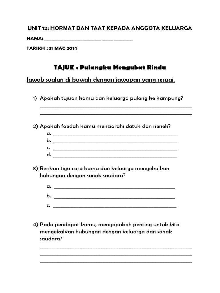 Lembaran Kerja Pendidikan Moral | PDF