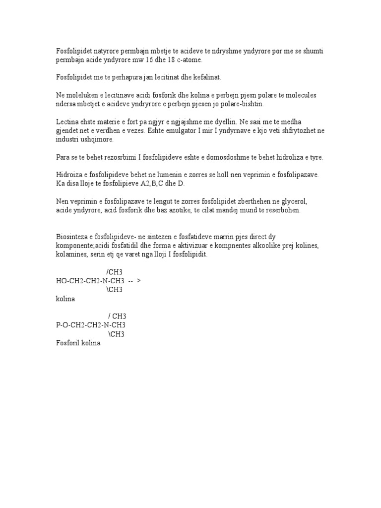 Zberthimi I Fosfolipideve | PDF