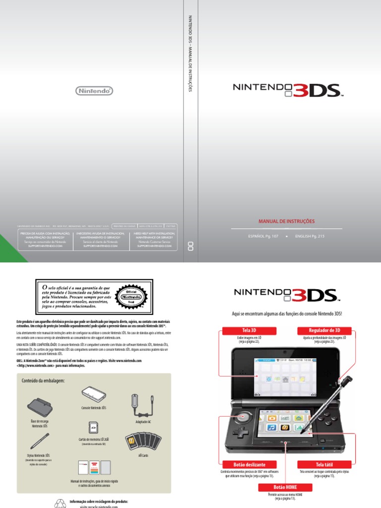 Manual Nintendo 3ds | Nintendo | Consoles de Videogame | Free 30-day ...