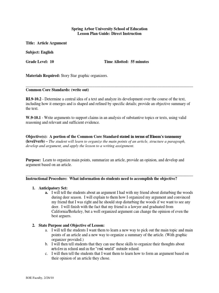 Organizing Arguments with Graphic Organizers | PDF | Educational ...