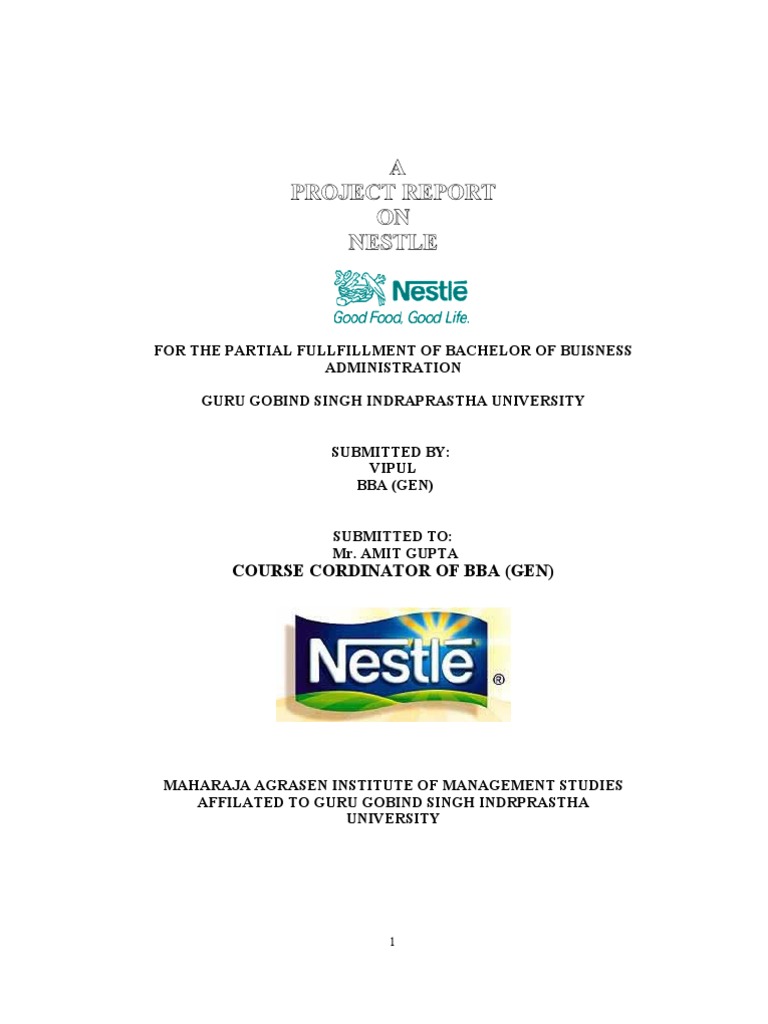 Project On Nestle | PDF | Nestlé | Corporate Social Responsibility