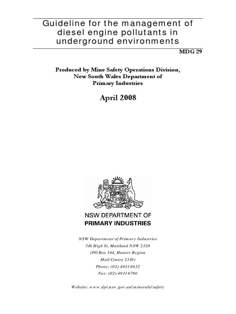 MDG-29 Management of Diesel Eng Pollutants | PDF | Noise | Exhaust Gas