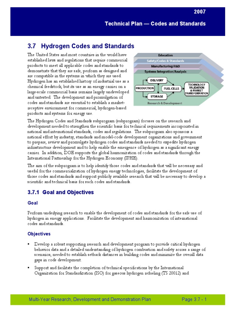 Hydrogen Codes and Standards Development | PDF | International ...