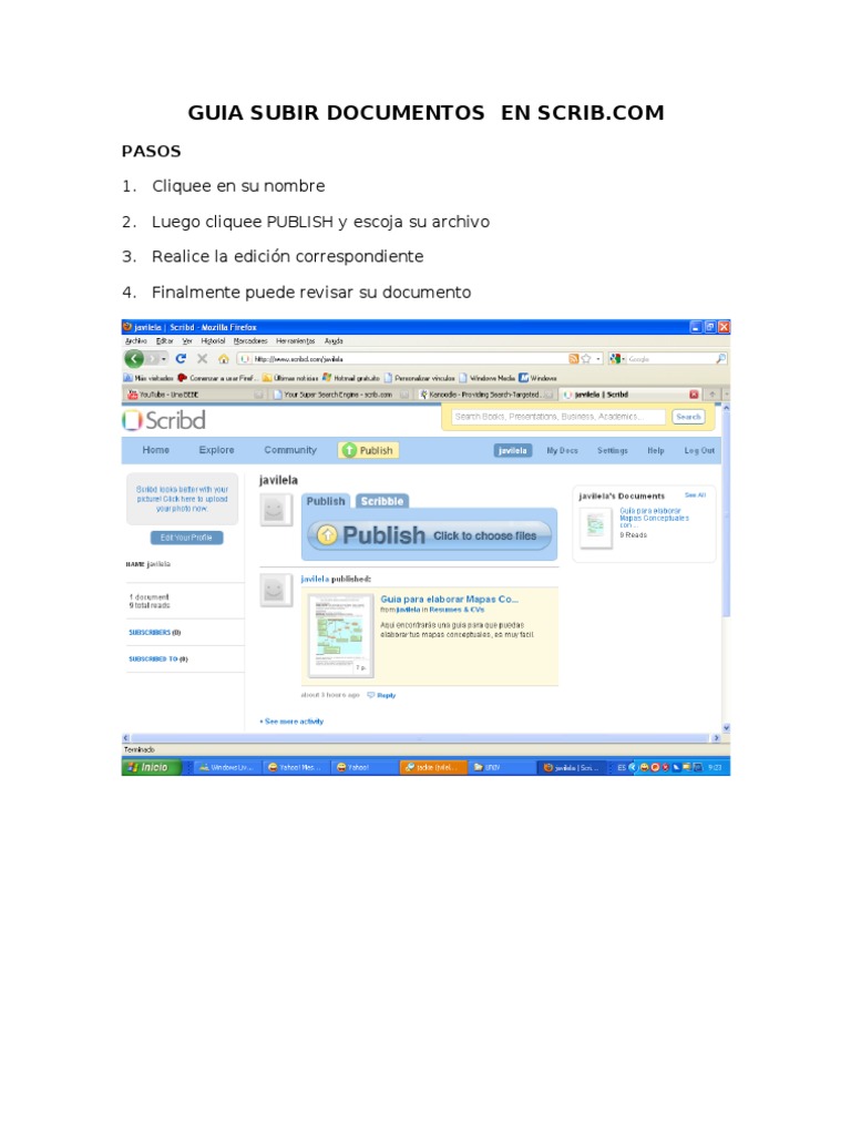 Guia para Crear Cuenta en Scrib | PDF