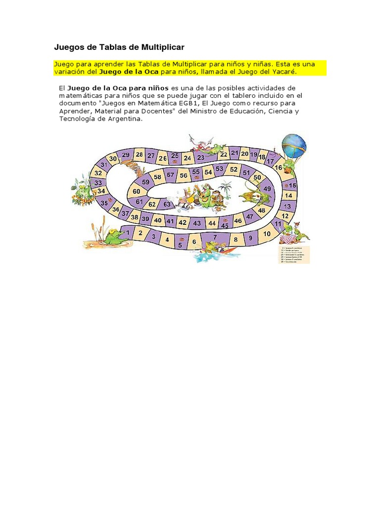 Juegos de Tablas de Multiplicar | PDF | Ciencia cognitiva | Cognición
