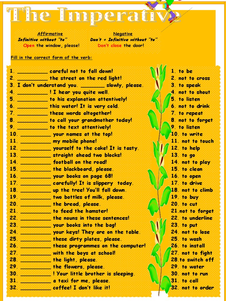 Imperative Exercises | PDF