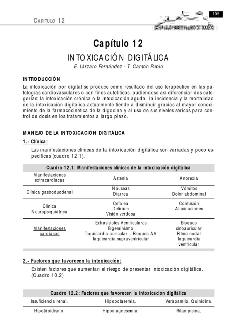 12 Intoxicación Digitálica | PDF | Medicina Interna | Rtt