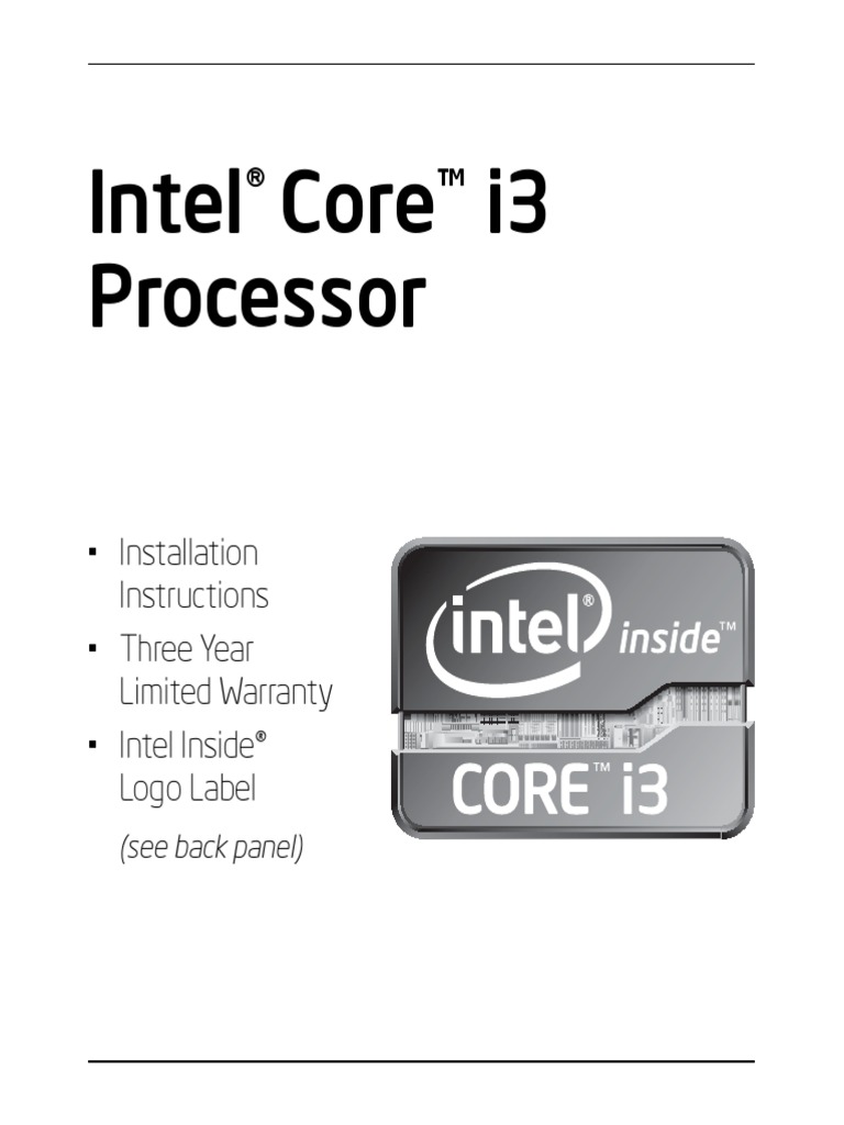 Intel Core I3 Install Manual PDF | PDF | Office Equipment | Digital ...