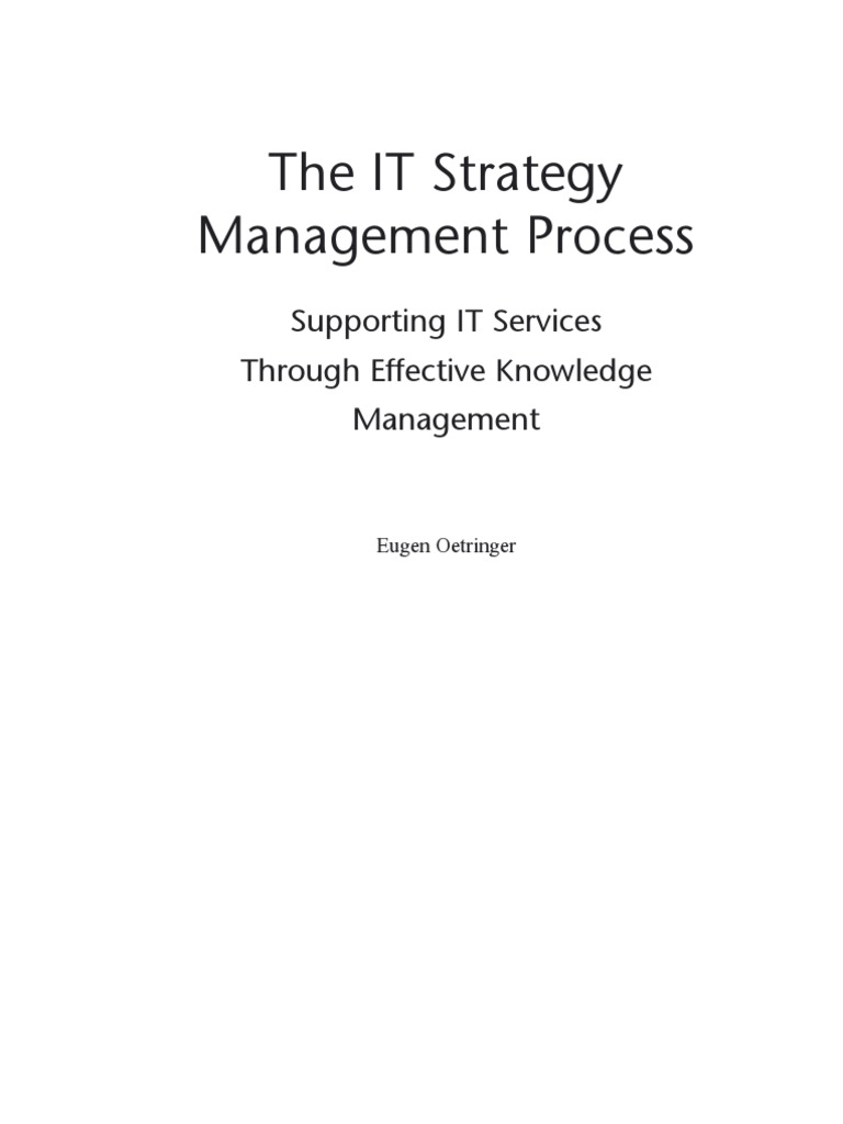 The IT Strategy Management Process | PDF | Itil | Strategic Management