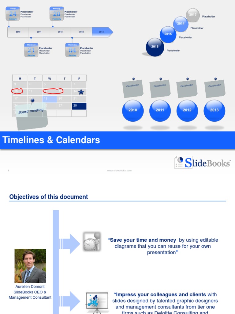 Timelines & Calendars in Powerpoint | PDF | Microsoft Power Point ...