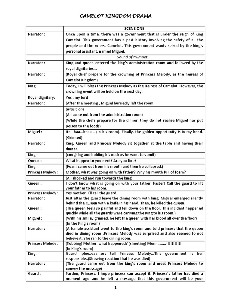 Camelot Kingdom Drama Script