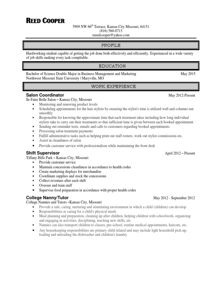 Reed Cooper - Resume | PDF