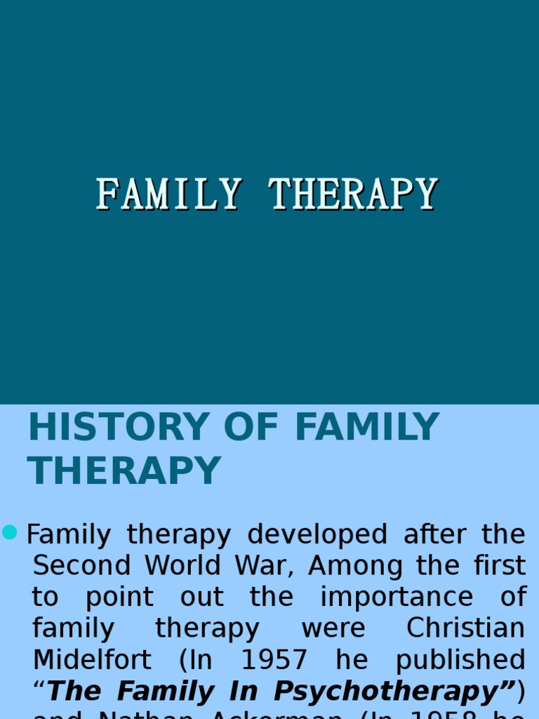 Family Therapy | PDF | Family Therapy | Psychotherapy