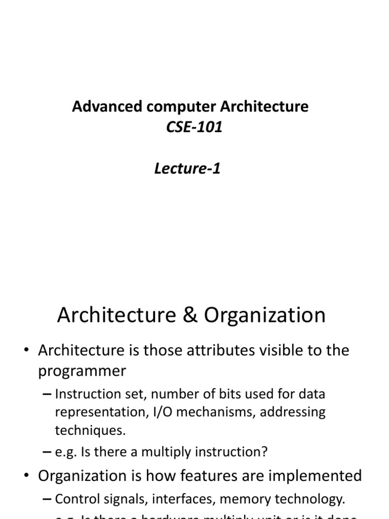 Introduction To Computer Architecture | PDF | Instruction Set | Central ...