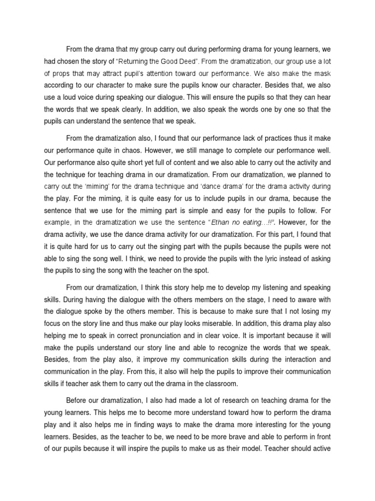 Enhancing Drama Teaching for Young Learners | PDF | Classroom | Teachers