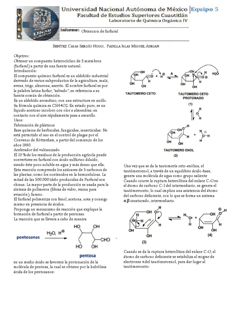 Obtencion de Furfural | Sustancias químicas | Compuestos químicos ...