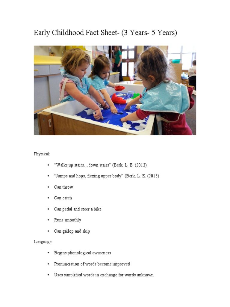 Ece497 Early Childhood Fact Sheet1 | PDF | Science & Mathematics