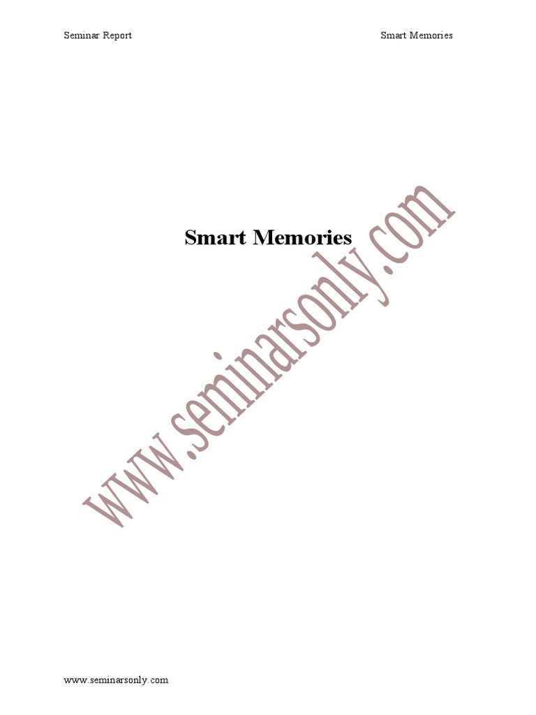 Smart Memories | PDF | Cpu Cache | Parallel Computing Smart Memories | PDF | Cpu Cache | Parallel Computing
