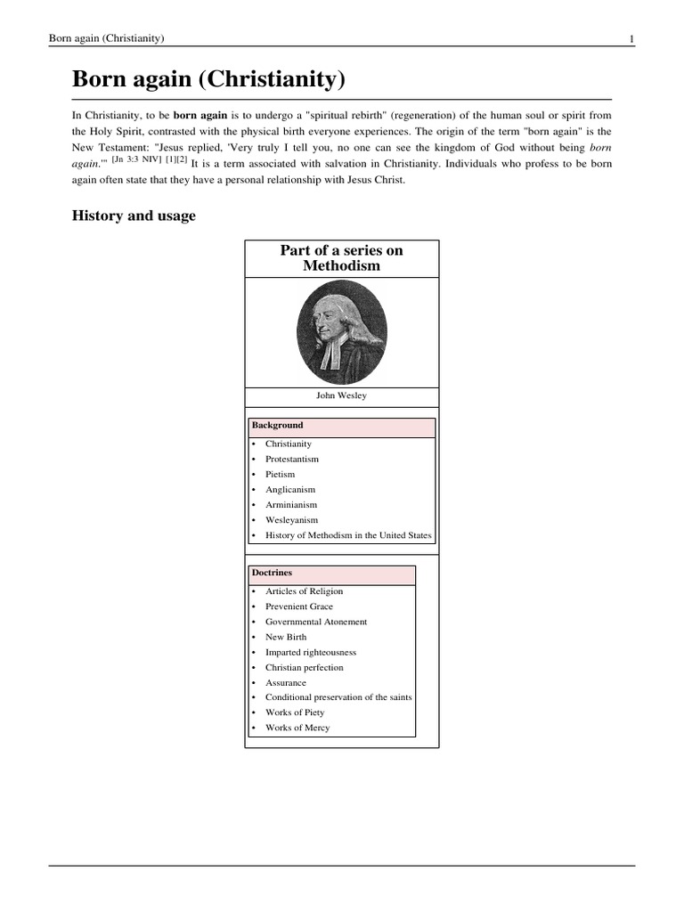 The meaning and origins of being "born again | PDF | Born Again ...