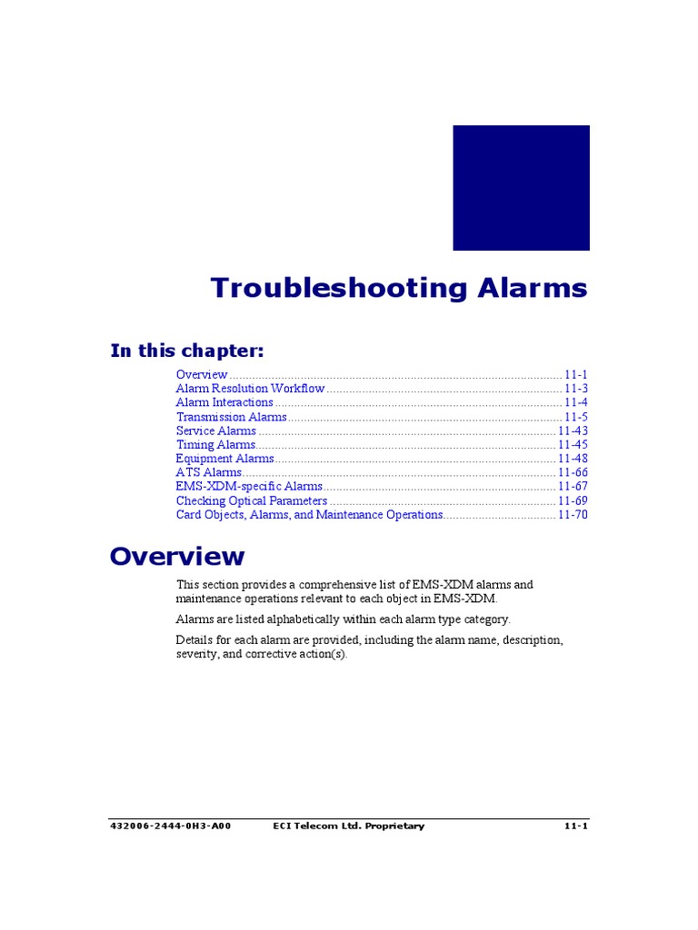 Troubleshooting Alarms | PDF | Network Protocols | Network Architecture