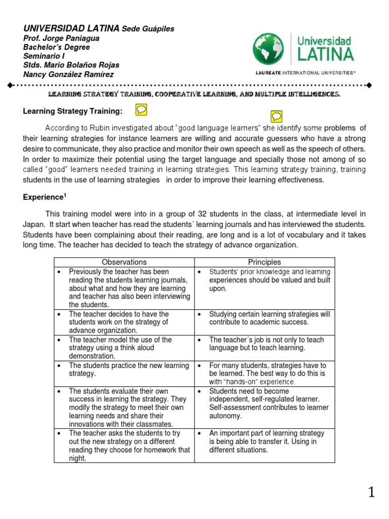 Learning Strategy Training, Cooperative Learning, and Multiple ...