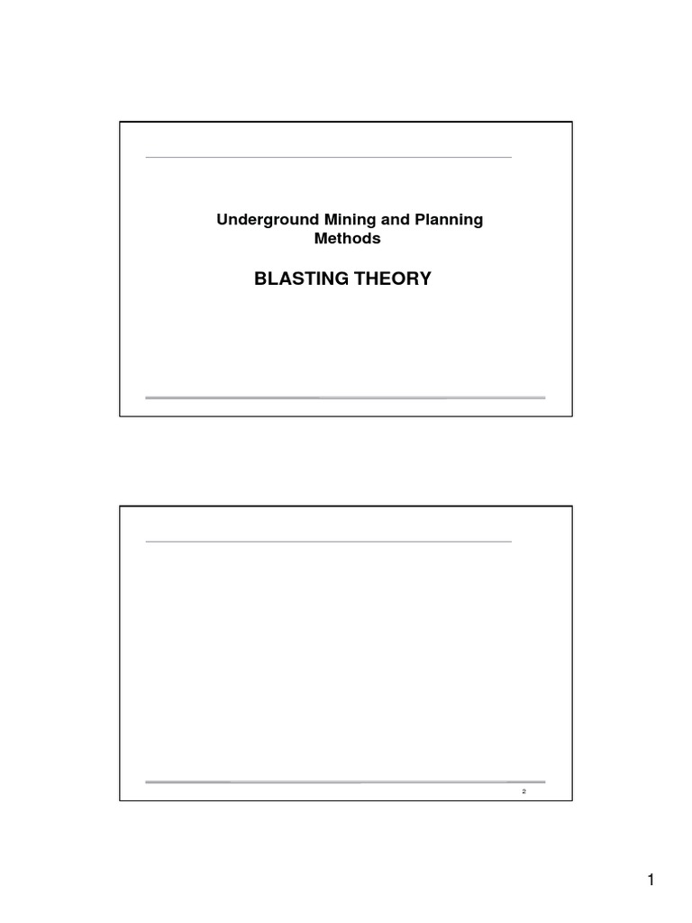Blasting Theory: Underground Mining and Planning Methods | PDF ...
