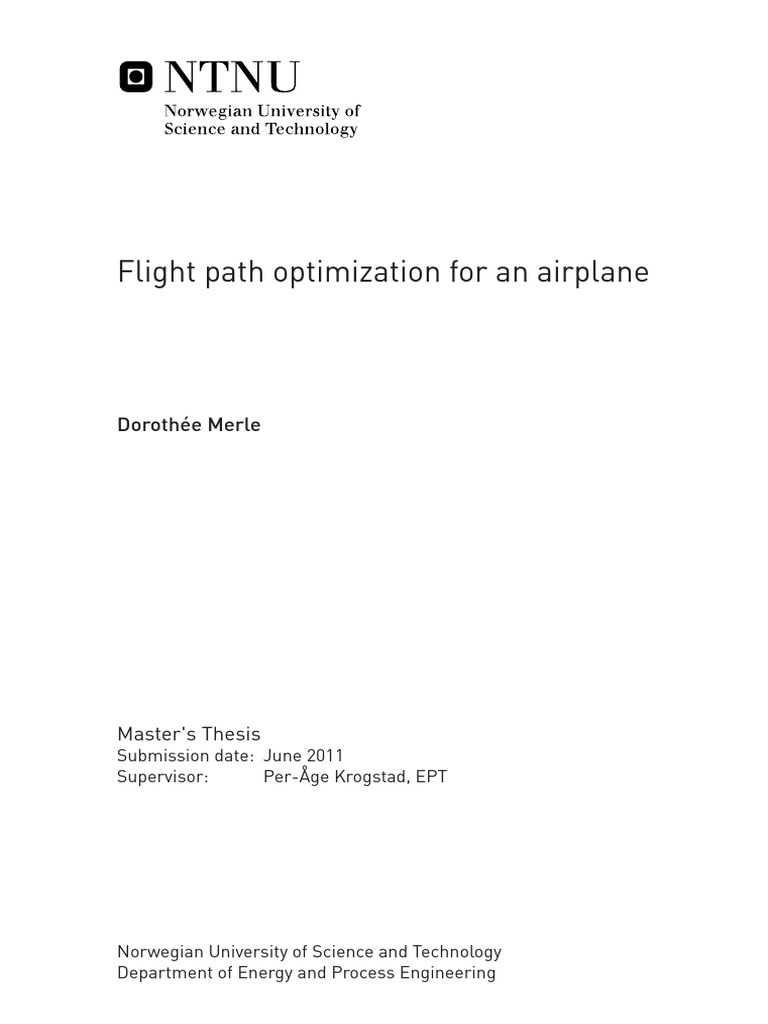 Flight Path Optimization For An Airplane | PDF | Drag (Physics) | Takeoff