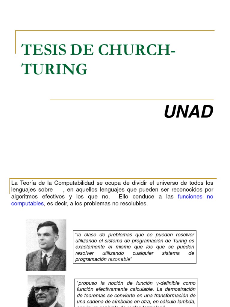 Tesis de Church-Turing: Computabilidad | PDF | Teoría de la ...