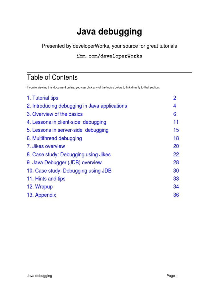 Java Debugging Tools Pdf Java Server Pages Java Programming