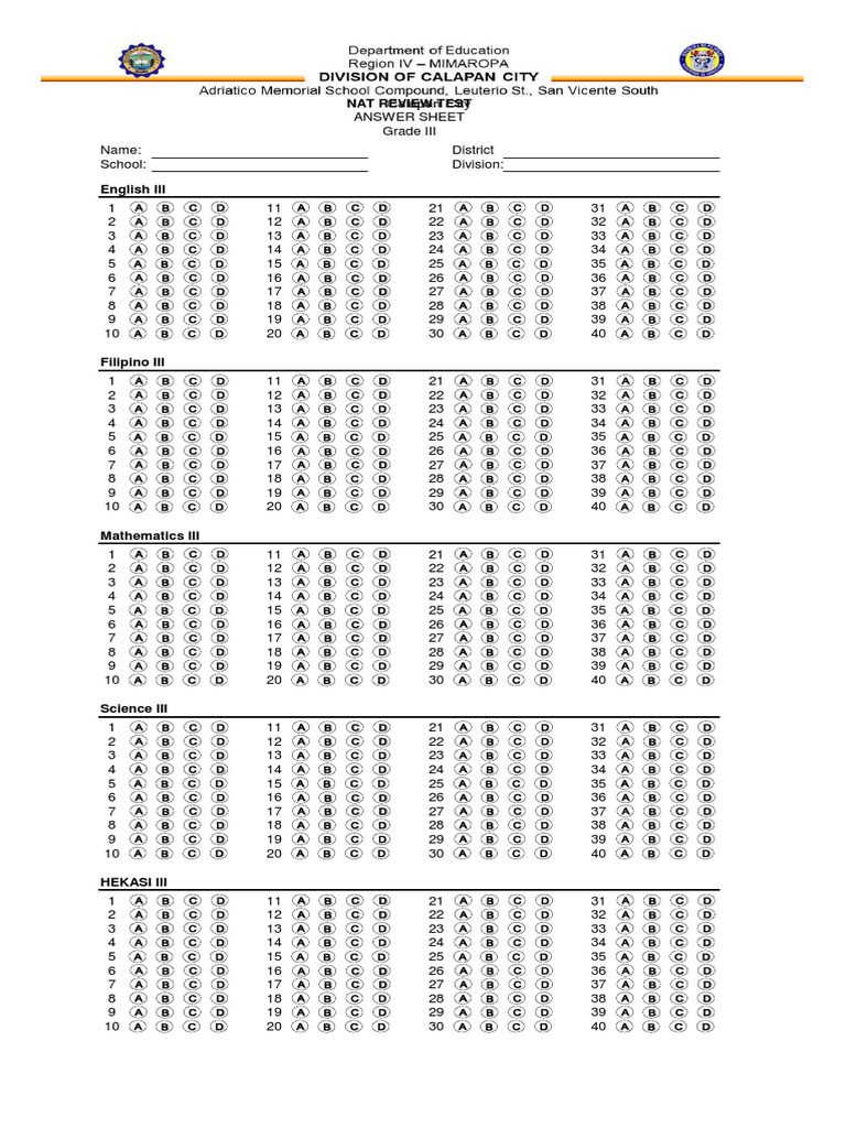 Answer Sheet40 | PDF