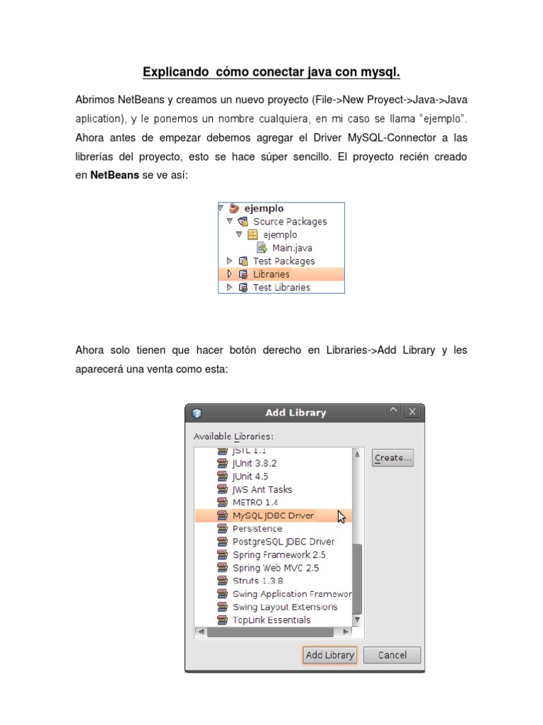 Explicando Cómo Conectar Java Con Mysql | PDF | Java (lenguaje de ... Explicando Cómo Conectar Java Con Mysql | PDF | Java (lenguaje de ...