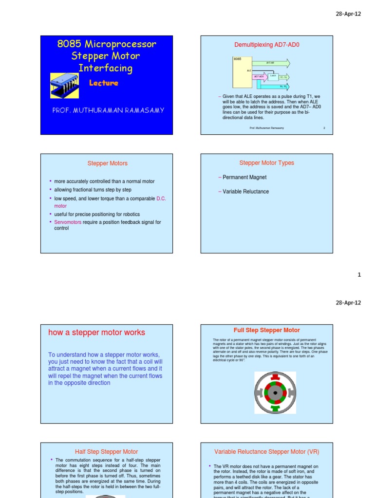 8085 Microprocessor Stepper Motor Guide | PDF | Magnetic Devices | Electrodynamics