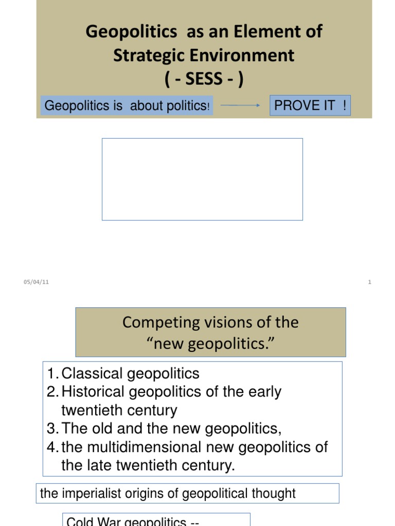 Geopolitics As An Element of Strategic Environment ( - SESS - ) | PDF | Geopolitics ...