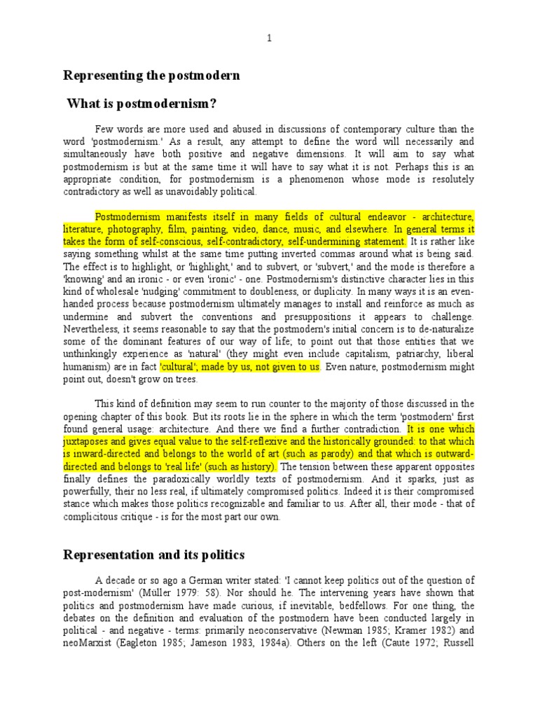 What Is Postmodern | PDF | Postmodernism | Irony