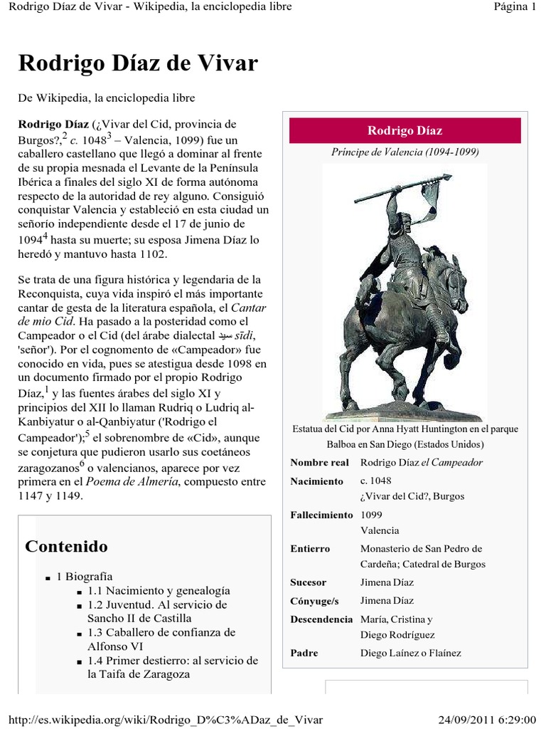 Rodrigo Díaz de Vivar - Wikipedia, la enciclopedia libre | Ficción y ...