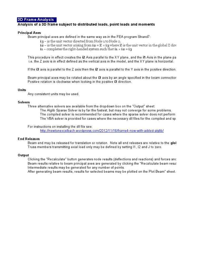 Analysis of A 3D Frame | PDF | Bending | Cartesian Coordinate System