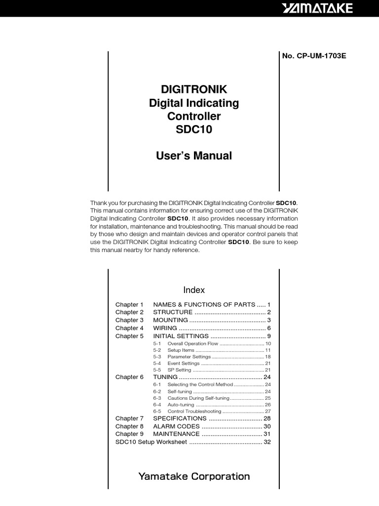 Digitronik Digital Indicating Controller SDC10 User's Manual | PDF ...